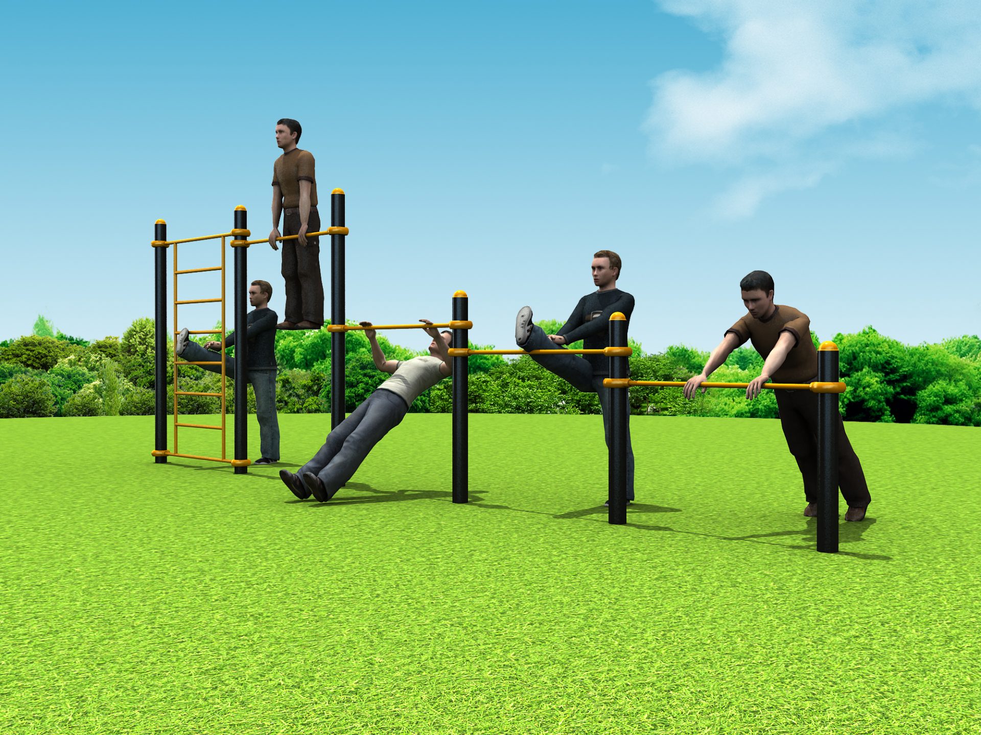 WALL BAR & PUSH UP BAR - GYM PARK
